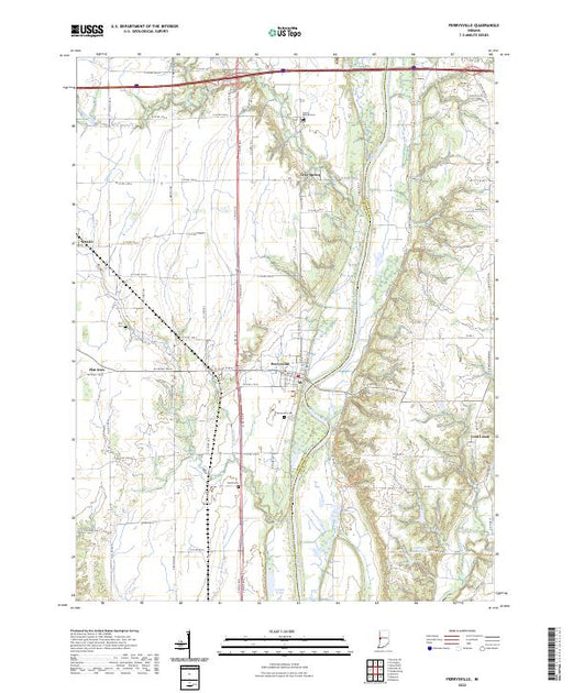 US Topo 7.5-minute map for Perrysville IN – American Map Store