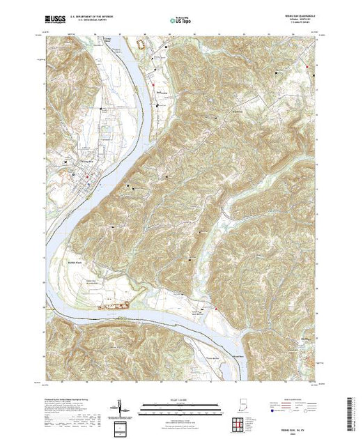 US Topo 7.5-minute map for Rising Sun INKY – American Map Store