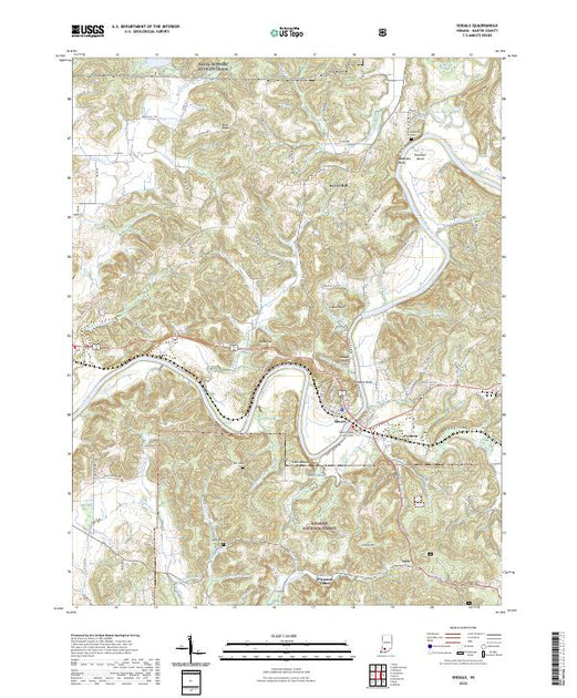 US Topo 7.5-minute map for Shoals IN – American Map Store