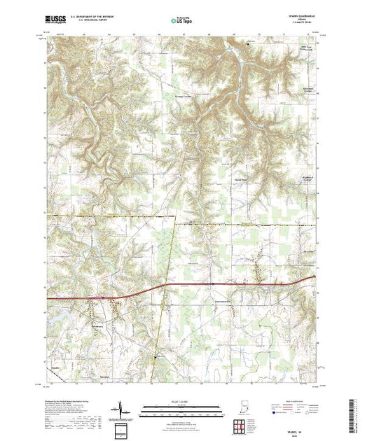 US Topo 7.5-minute map for Spades IN – American Map Store