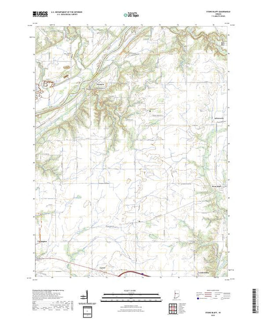 US Topo 7.5-minute map for Stone Bluff IN – American Map Store