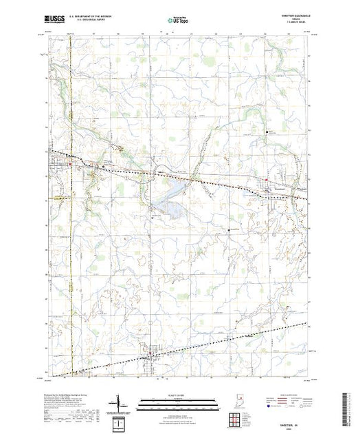 US Topo 7.5-minute map for Sweetser IN – American Map Store