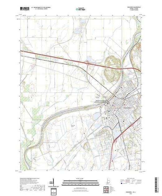 US Topo 7.5-minute map for Vincennes INIL – American Map Store