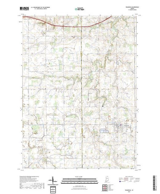 US Topo 7.5-minute map for Wakarusa IN – American Map Store
