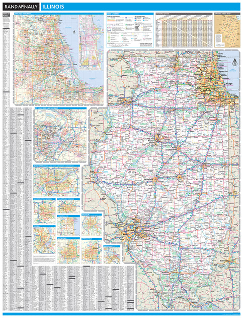 Illinois State Wall Maps – American Map Store
