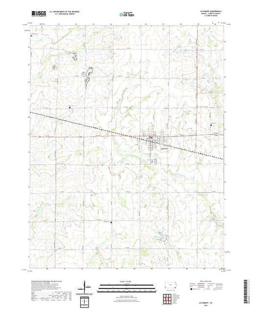 US Topo 7.5-minute map for Altamont KS – American Map Store