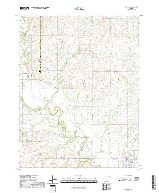 US Topo 7.5-minute map for Americus KS – American Map Store