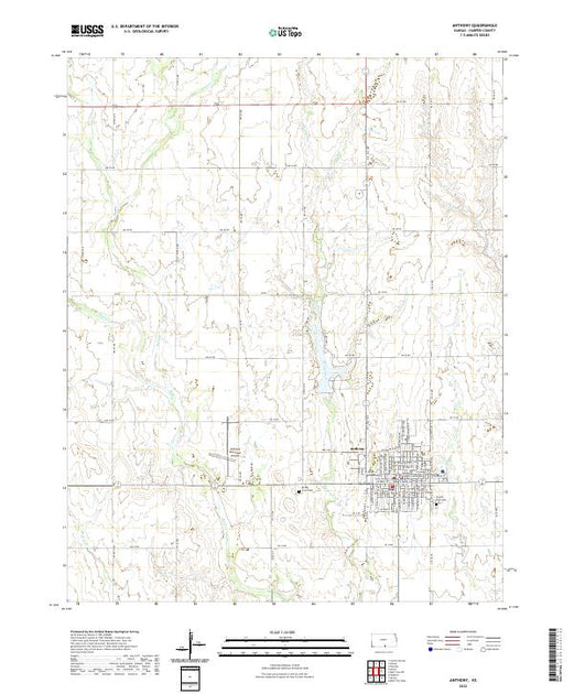 US Topo 7.5-minute map for Anthony KS – American Map Store