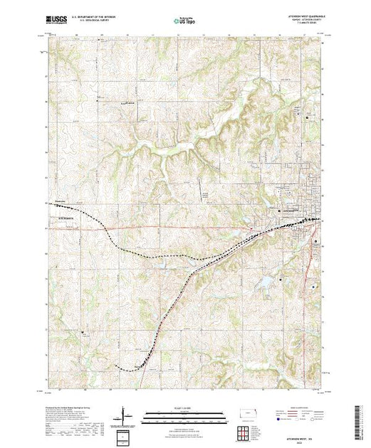 US Topo 7.5-minute map for Atchison West KS – American Map Store
