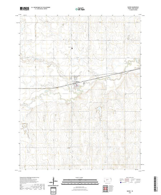 US Topo 7.5-minute map for Bazine KS – American Map Store