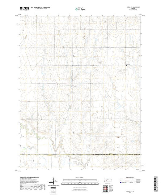 US Topo 7.5-minute map for Bazine SW KS – American Map Store
