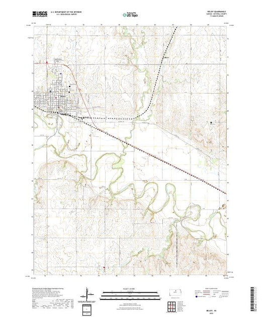 US Topo 7.5-minute map for Beloit KS – American Map Store