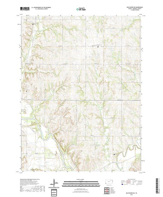 US Topo 7.5-minute map for Blue Rapids NE KS – American Map Store