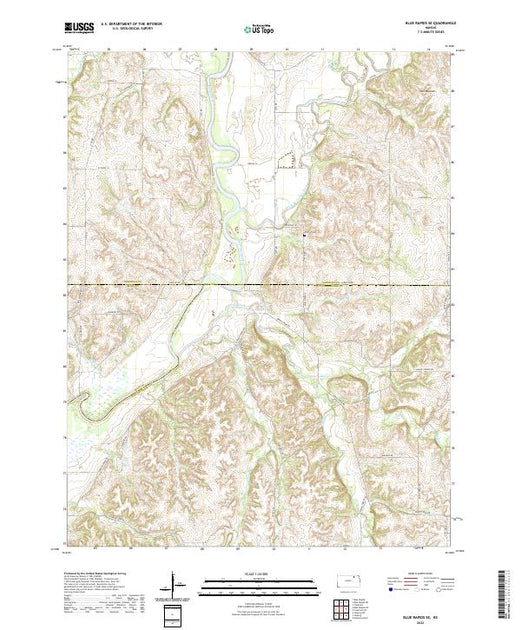 US Topo 7.5-minute map for Blue Rapids SE KS – American Map Store