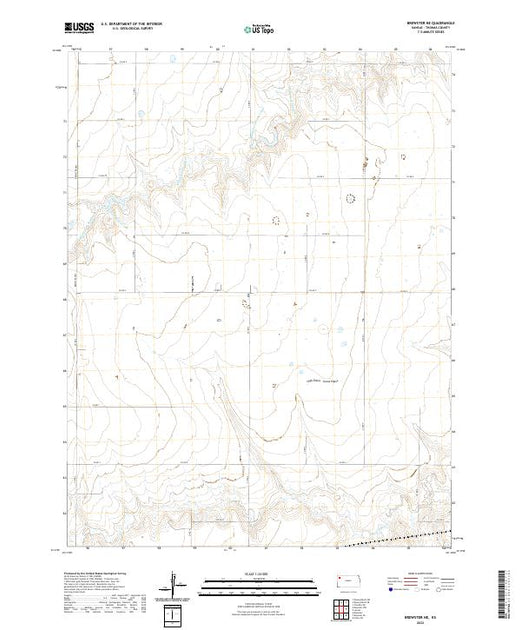 US Topo 7.5-minute map for Brewster NE KS – American Map Store