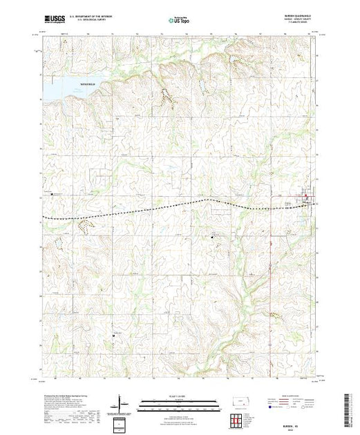 US Topo 7.5-minute map for Burden KS – American Map Store