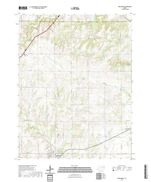 US Topo 7.5-minute map for Burlingame KS – American Map Store