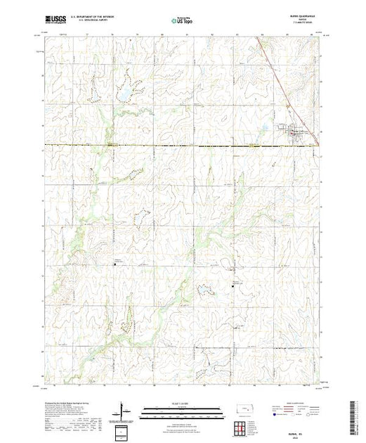 US Topo 7.5-minute map for Burns KS – American Map Store