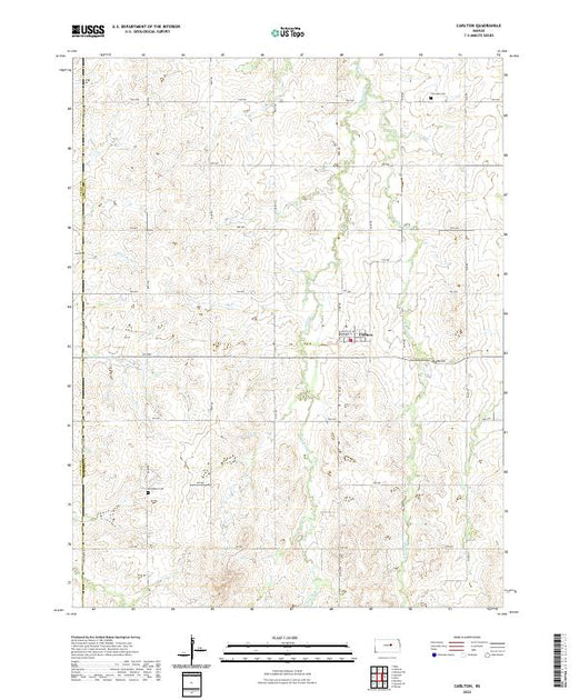 US Topo 7.5-minute map for Carlton KS – American Map Store