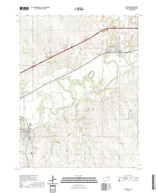 US Topo 7.5-minute map for Chapman KS – American Map Store