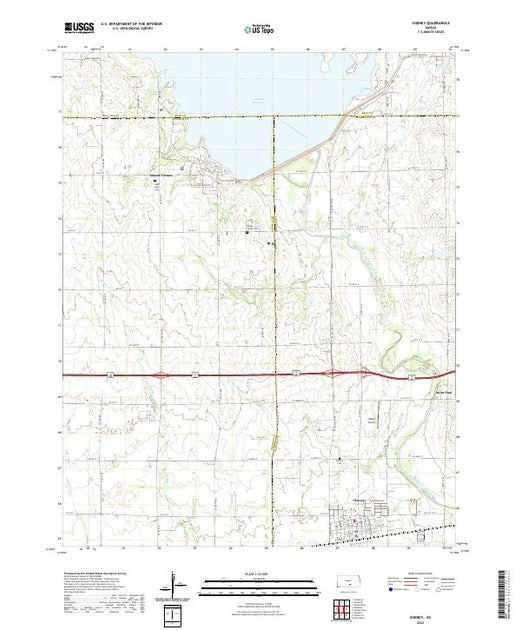US Topo 7.5-minute map for Cheney KS – American Map Store