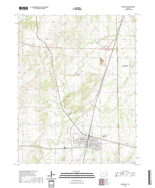 US Topo 7.5-minute map for Cherryvale KS – American Map Store
