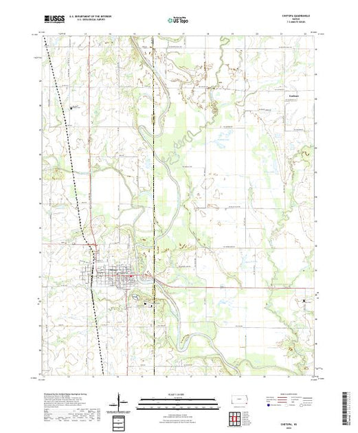 US Topo 7.5-minute map for Chetopa KS – American Map Store