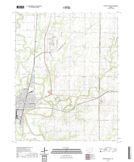 US Topo 7.5-minute map for Coffeyville East KS – American Map Store