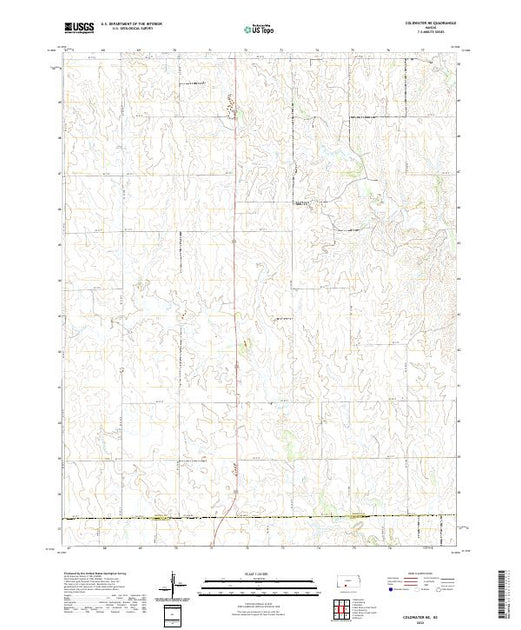 US Topo 7.5-minute map for Coldwater NE KS – American Map Store