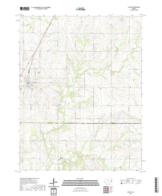 US Topo 7.5-minute map for Colony KS – American Map Store