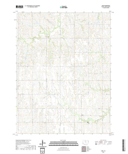 US Topo 7.5-minute map for Cora KS – American Map Store