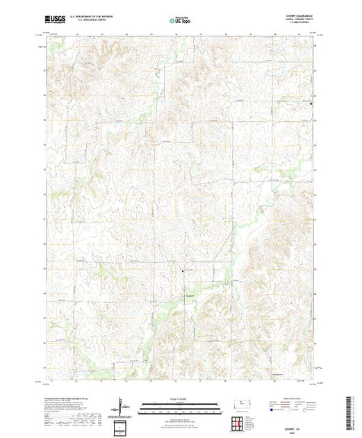 US Topo 7.5-minute map for Covert KS – American Map Store
