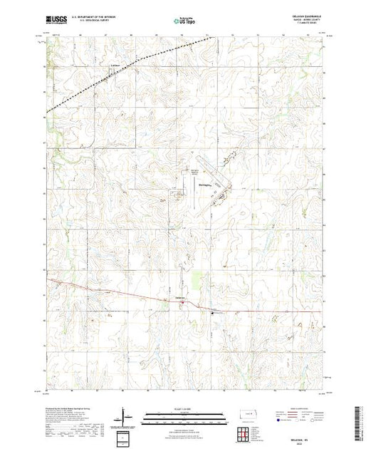 US Topo 7.5-minute map for Delavan KS – American Map Store