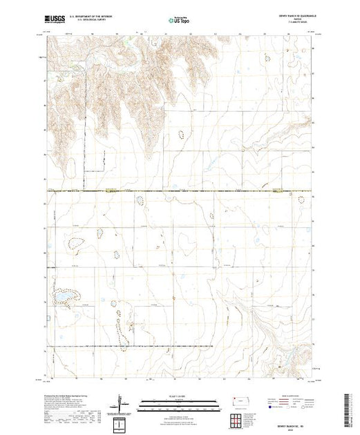 US Topo 7.5-minute map for Dewey Ranch SE KS – American Map Store
