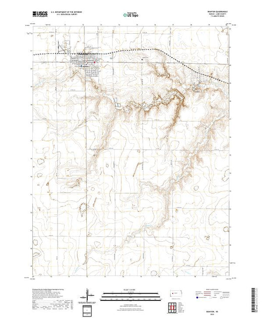 US Topo 7.5-minute map for Dighton KS – American Map Store
