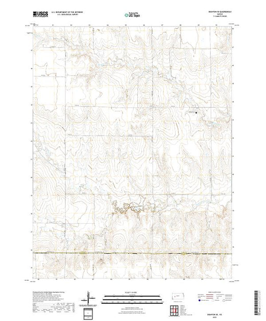 US Topo 7.5-minute map for Dighton SE KS – American Map Store