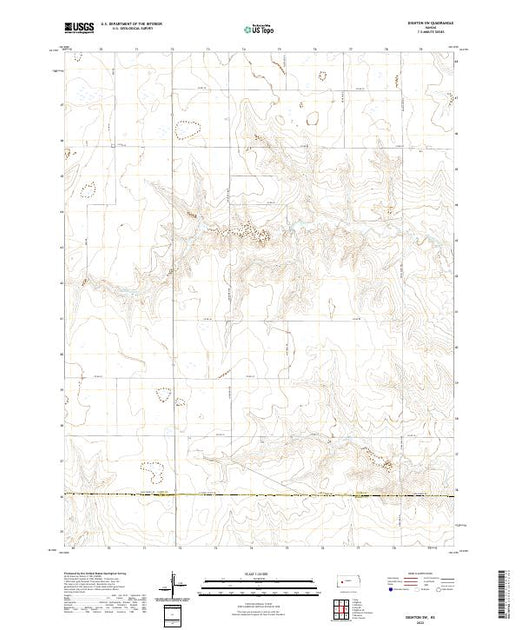 US Topo 7.5-minute map for Dighton SW KS – American Map Store