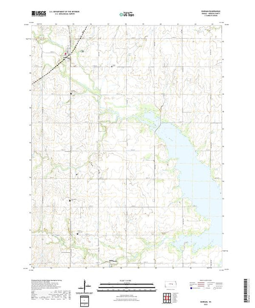 US Topo 7.5-minute map for Durham KS – American Map Store