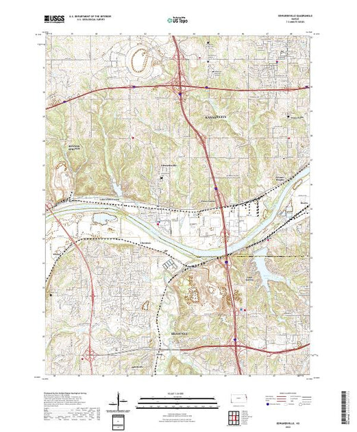US Topo 7.5-minute map for Edwardsville KS – American Map Store