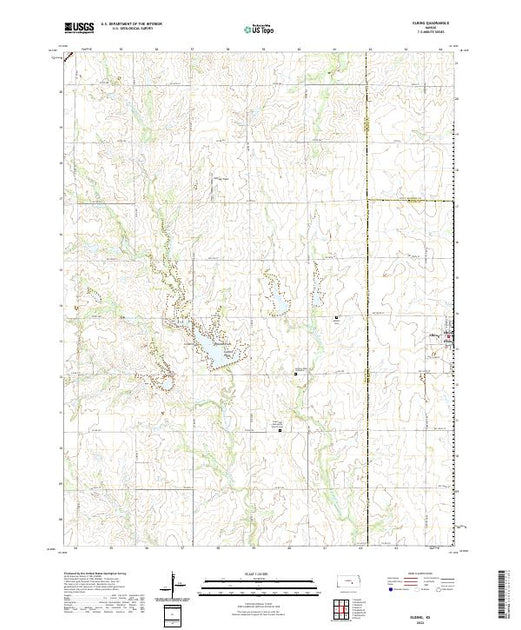 US Topo 7.5-minute map for Elbing KS – American Map Store