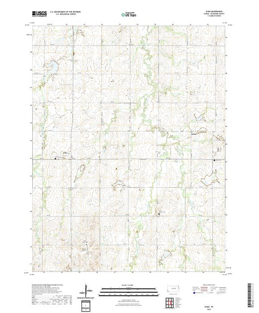 US Topo 7.5-minute map for Elmo KS – American Map Store