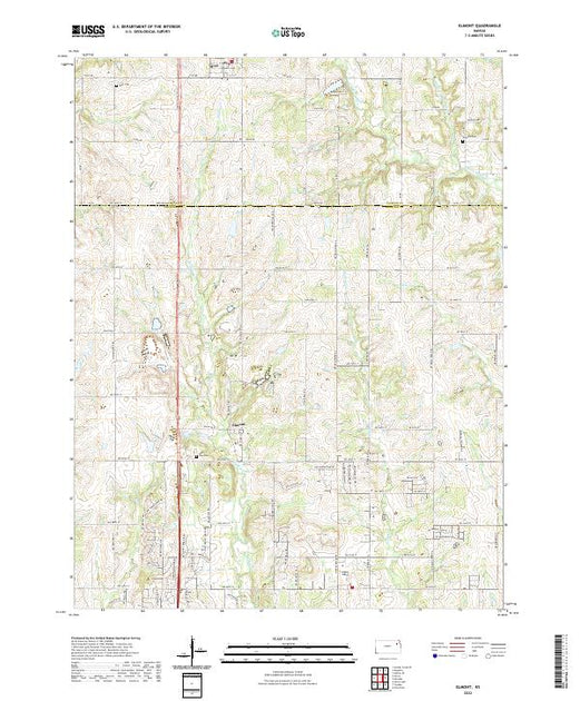 US Topo 7.5-minute map for Elmont KS – American Map Store