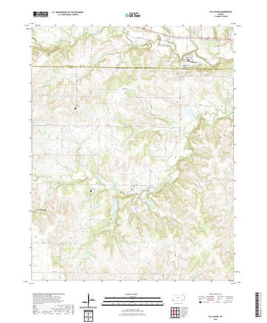 US Topo 7.5-minute map for Fall River KS – American Map Store