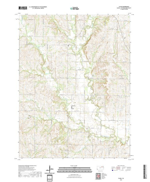 US Topo 7.5-minute map for Flush KS – American Map Store