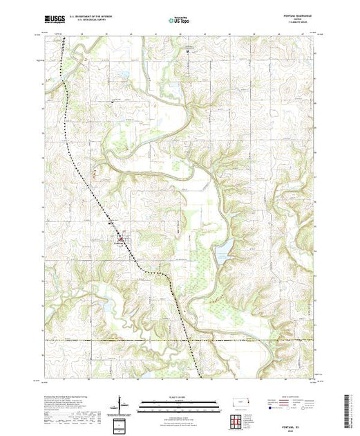 US Topo 7.5-minute map for Fontana KS – American Map Store