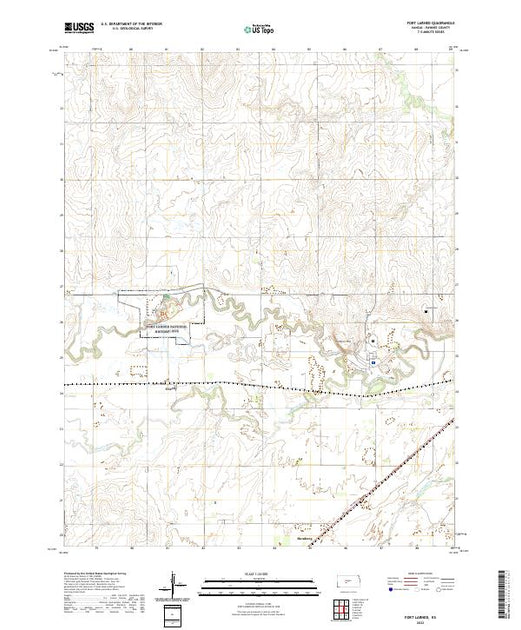 US Topo 7.5-minute map for Fort Larned KS – American Map Store