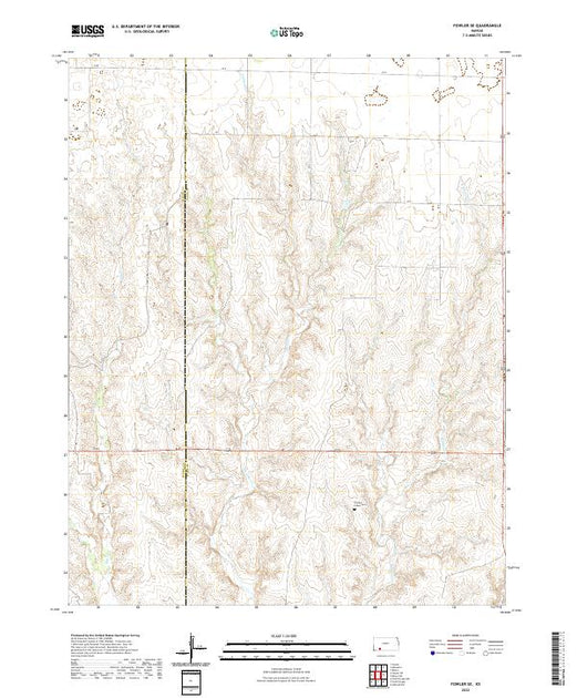 US Topo 7.5-minute map for Fowler SE KS – American Map Store