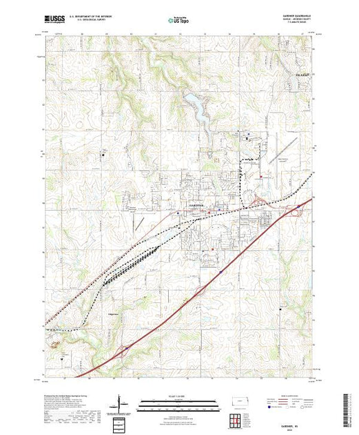 US Topo 7.5-minute map for Gardner KS – American Map Store