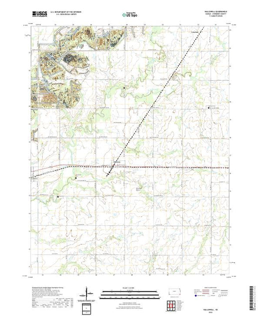 US Topo 7.5-minute map for Hallowell KS – American Map Store