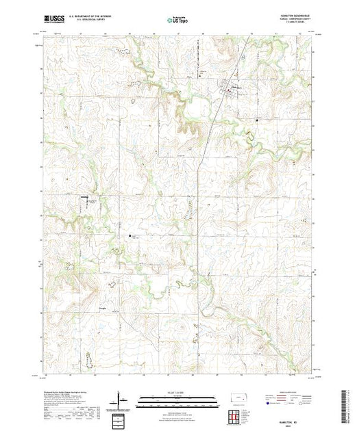 US Topo 7.5-minute map for Hamilton KS – American Map Store